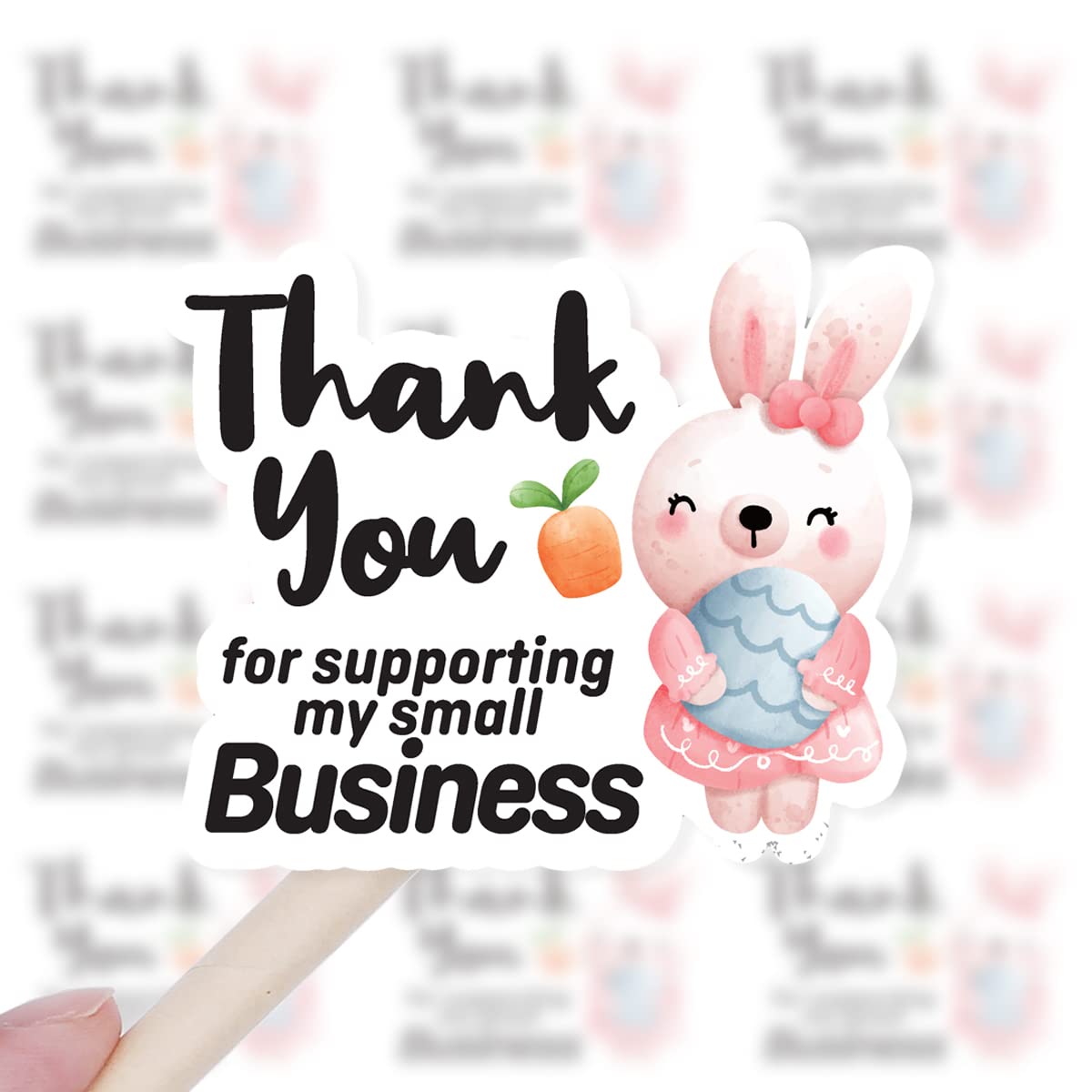 Thank You For Supporting 200 Piece Easter Bunny Rabbit Stickers,Cute Business Envelopes Stickers for Handmade Goods/Small Business Packages,Easter Theme Small Shop Business Stickers for Envelopes Seals