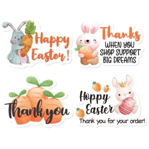 360 pcs easter bunny stickers 4 design,cute small business envelopes stickers for handmade goods/bags business packages,easter day theme small shop business stickers for envelopes seals -carrot