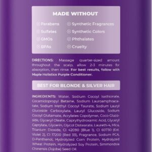 Purple Shampoo Blonde Hair Toner - Sulfate Free Shampoo for Color Treated Hair plus Blonde Shampoo for Brassiness and Yellow Tones - Hair Toner for Bleached Hair Made with Cleansing Natural Oils 16oz