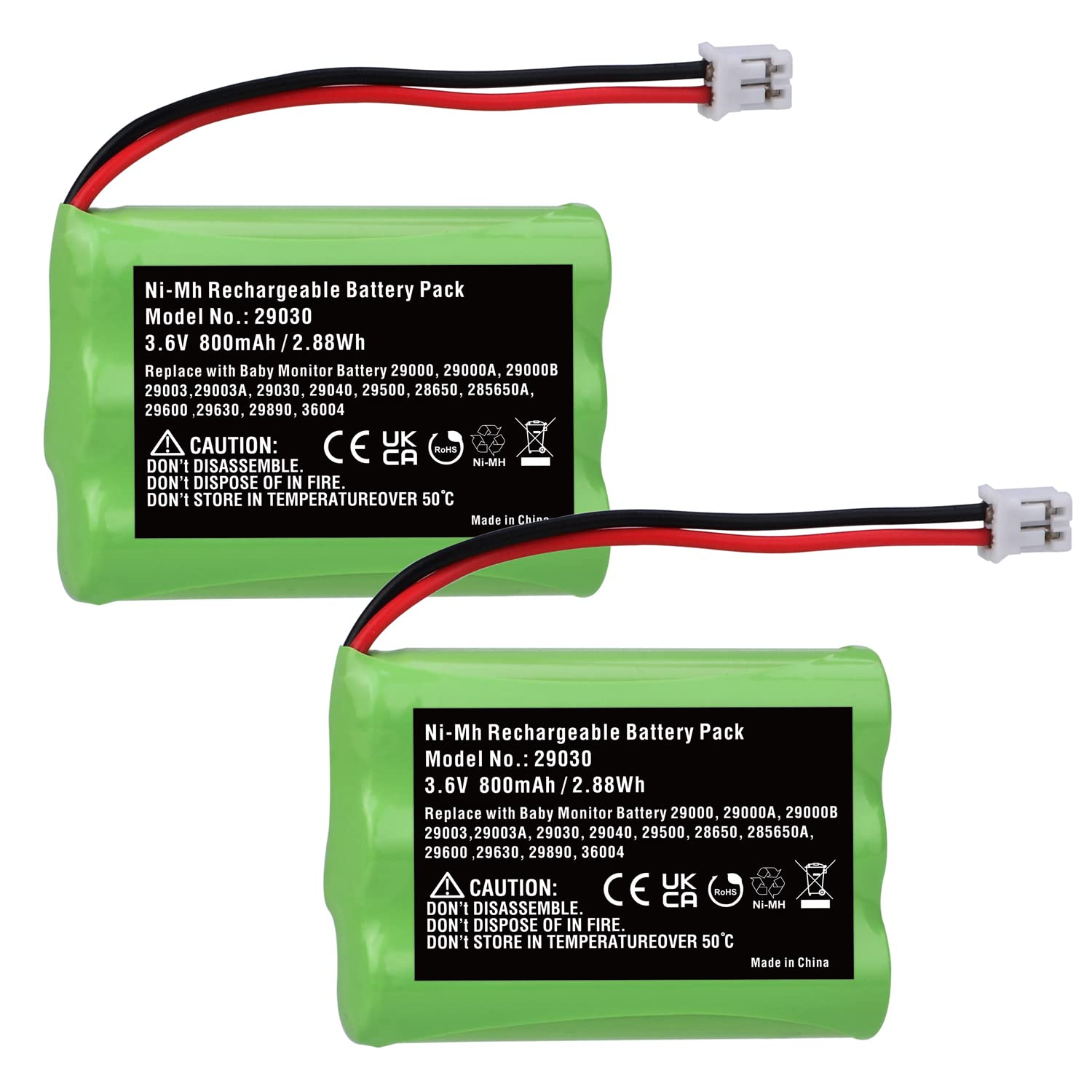 PowerTrust 3.6V 800mAh 29030 Ni-MH Battery for Summer Infant Baby Monitor 29000,29000A.29000B 29003,29003A,29030,29040,29500 28650,285650A 29600,29630,29890,36004