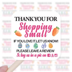 thank you for shopping 240 piece easter stickers,cute business envelopes stickers for handmade goods/small business packages,easter theme small shop business stickers for envelopes seals