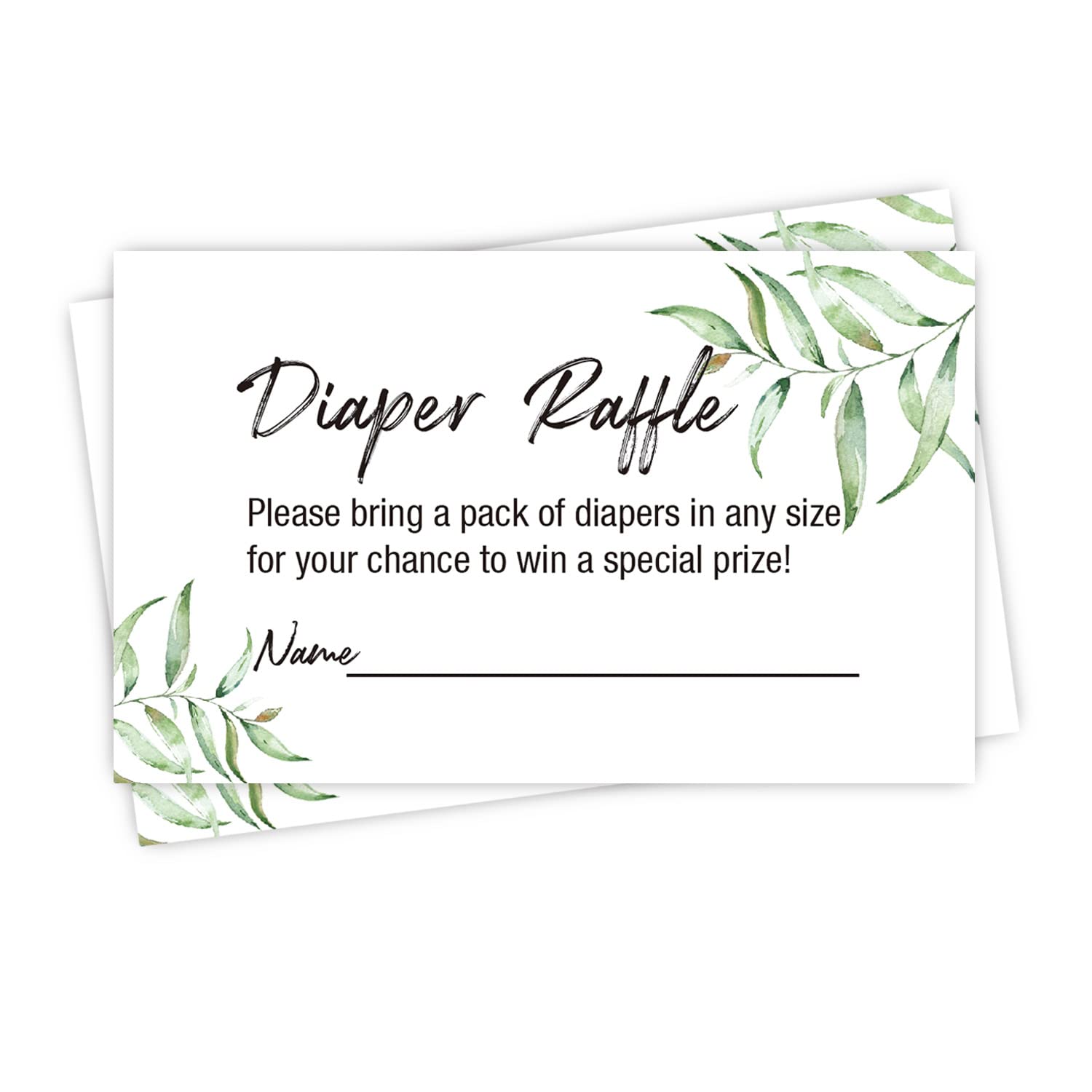 FARHTINANFX Diaper Raffle Tickets for Baby Shower 3.5" x 2" with Name Line, for Girl or Boy Baby Shower Invitations, Baby Shower Games(50 Pack)