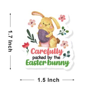 200 PCS Carefully Packed by The Easter Stickers,Cute Small Business Envelopes Stickers for Handmade Goods/Bags Business Packages,Easter Day Theme Small Shop Business Stickers for Envelopes Seals