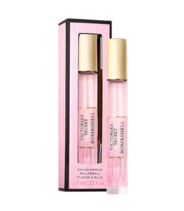 victoria's secret bombshell eau de parfum rollerball, notes of purple passion fruit, shangri-la peony & vanilla orchid, travel size mini perfumes for women (0.23 oz)