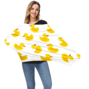 Baby Car Seat Stroller Covers Yellow Rubber Duck On White Nursing Cover Breastfeeding Scarf Soft Breathable Stretchy Coverage Carseat Canopy Cover for Boys and Girls Multi Usefor Baby Shower