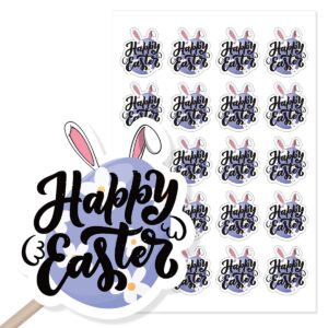 200 pcs happy easter bunny stickers,cute small business envelopes stickers for handmade goods/bags business packages,easter day theme small shop business stickers for envelopes seals -egg