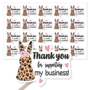 200pcs thank you for supporting easter bunny stickers,cute small business envelopes stickers for handmade goods business packages,easter day theme small shop business stickers for envelopes seals