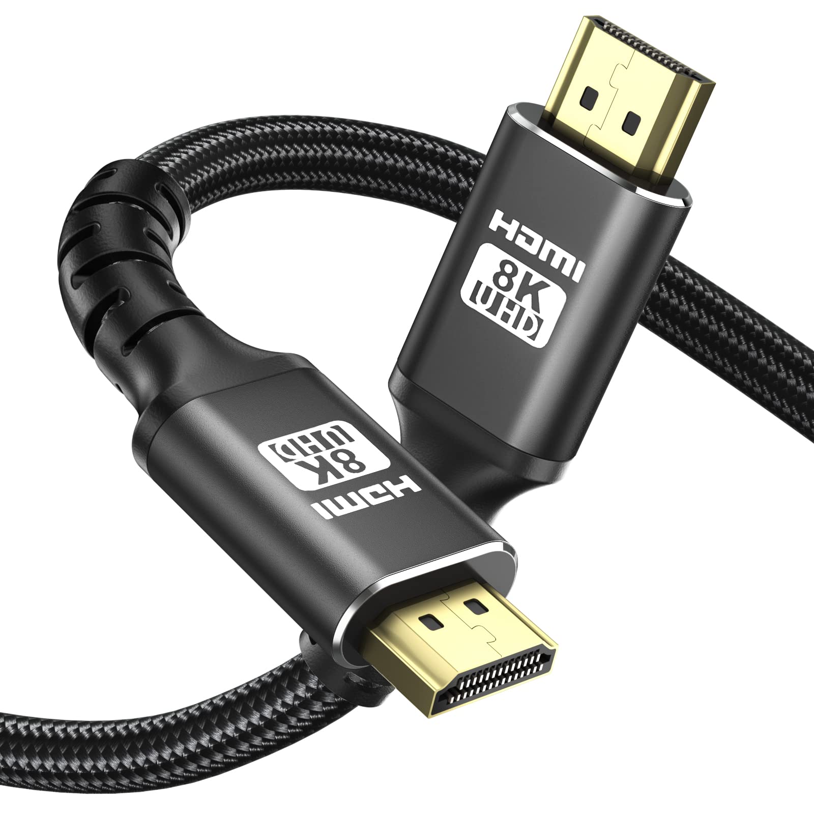 Soonsoonic HDMI 2.1 Cable 25 Ft 8K 48Gbps Ultra High Speed Cables & 8K@60Hz 4K@120Hz 144Hz eARC Dynamic HDR 3D HDCP2.2&2.3 HDMI Cord | for HDTV Monitor RTX 3090 Xbox Series X PS5 ect (7.6M)