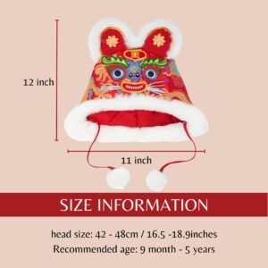 Coco Dolphin Baby Tiger Hat Chinese Asian Hat Infant Chinese New Year Chinese Traditional Toddler Cap Boy Girl Red