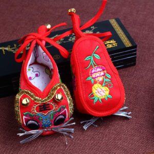 Coco Dolphin Baby Tiger Shoes 6 Month Infant Boy Girl Baby Gift Chinese New Year Asian Tang Traditional 100 Day Celebration Red