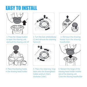 Sh60 Replacement Heads Compatible with Philips Norelco 6000 Replacement Blades for Norelco Series 6000 Replacement Heads for Philips Series 6000 Shaver S6810/82, S6850/85, S6880/81,Upgraded Sh60 Heads