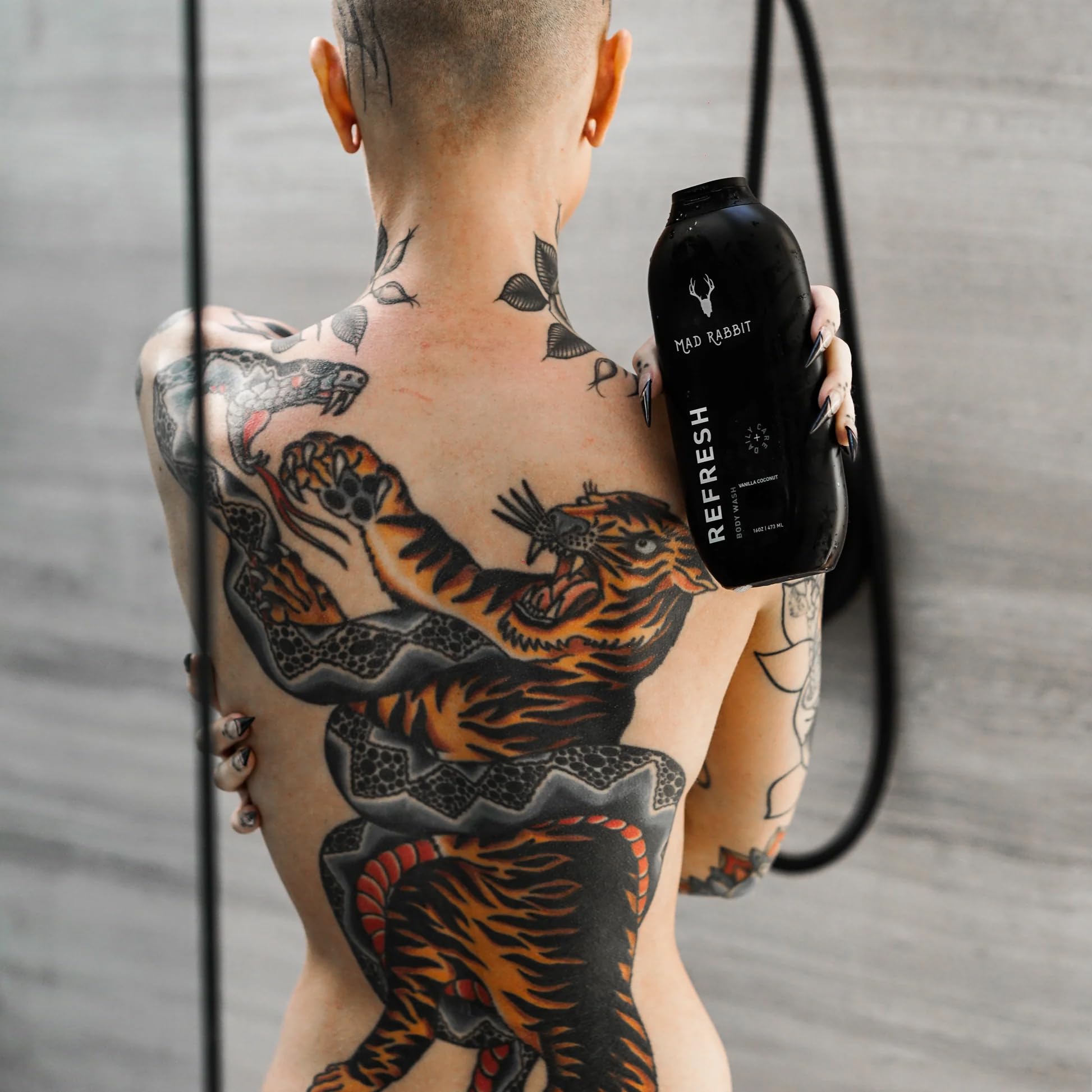 Mad Rabbit Refresh Body Wash - Tattoo Aftercare, Cleansing Ingredients Made For All Skin Types, Gentle, Anti-Aging & Hydrating Formula (16oz)