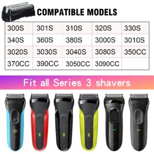 Professional Replacement Foil and Cutter Bar Assembly Compatible with wahl 5 Star Series Finale Shaver Foil 7031-100, 7043-100 Super Close Shaving Replacement Heads