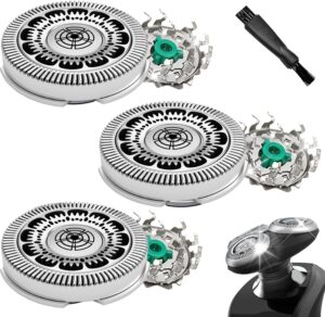 sh60 replacement heads compatible with philips norelco 6000 replacement blades for norelco series 6000 replacement heads for philips series 6000 shaver s6810/82, s6850/85, s6880/81,upgraded sh60 heads