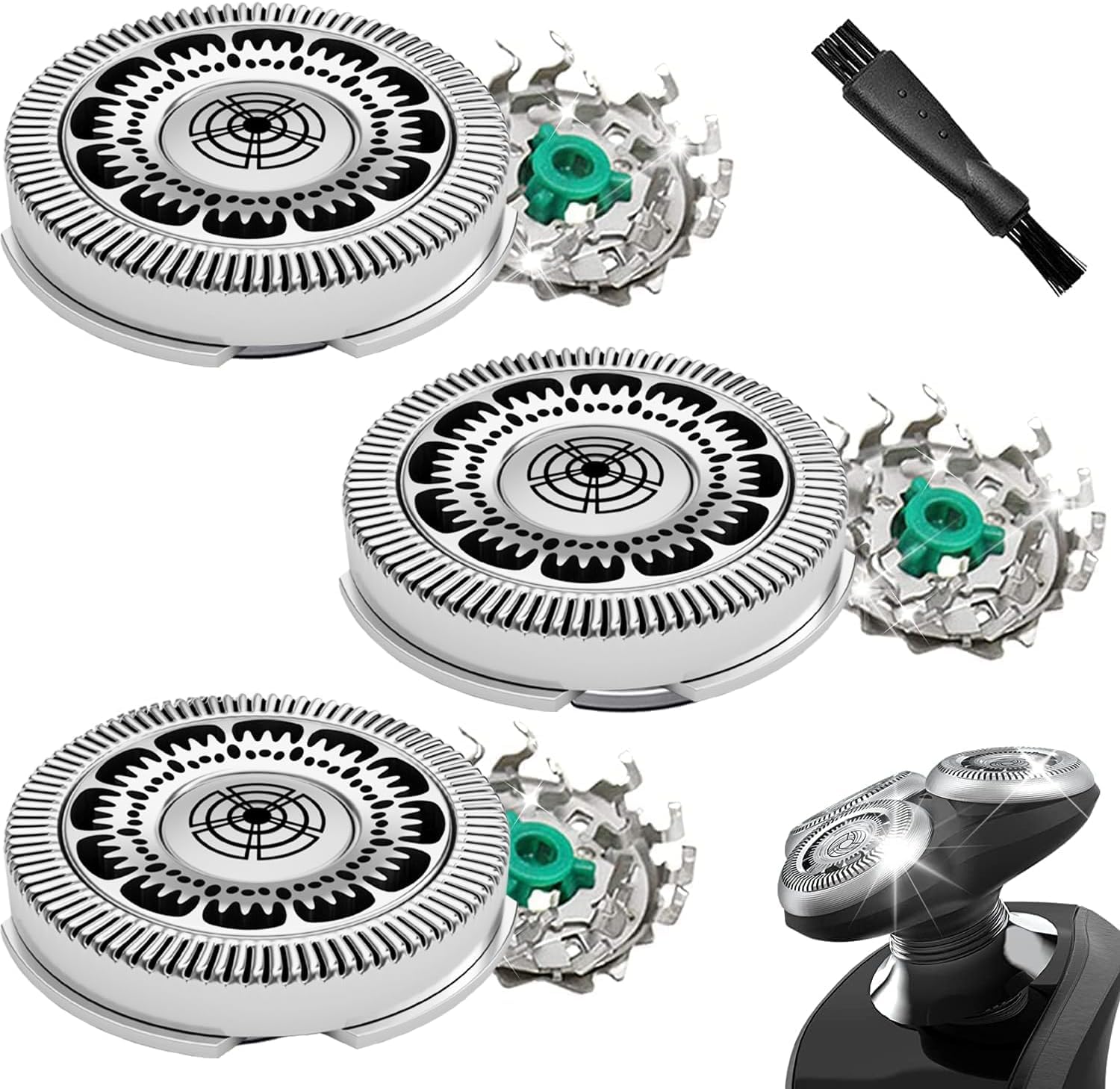 Sh60 Replacement Heads Compatible with Philips Norelco 6000 Replacement Blades for Norelco Series 6000 Replacement Heads for Philips Series 6000 Shaver S6810/82, S6850/85, S6880/81,Upgraded Sh60 Heads