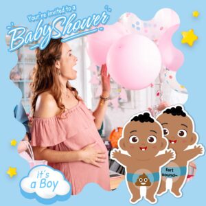 Misaidou Baby Shower Raffle Card Game for Boys, Baby Shower Prizes, Silly Activity for Ice Breakers, Door Prizes, Baby Shower Party Decorations, Fun and Easy to Play - 38 Cards (curly hair)