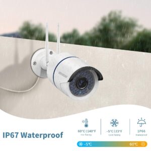 Wireless Security Camera System, Home Video Surveillance,3.0MP Cameras for 24/7 Indoor Outdoor Recording (4Cams)