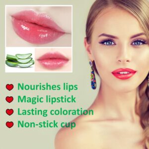 5 Pieces Aloe Vera Lipstick,Long Lasting Moisturizing Lip Balm,Nourishing Lip stick,Lipstick,Lip Balm,Magic Temp Color Change,Waterproof Lip Gloss Matte Makeup