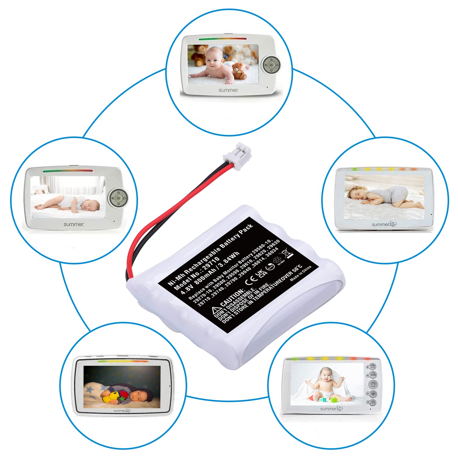 PowerTrust Battery for Summer Infant Wide View Baby Monitor 29580-10 29270-10 29580 29590 29610 29620 29630 29710 29740 29790 29940 36014 36034