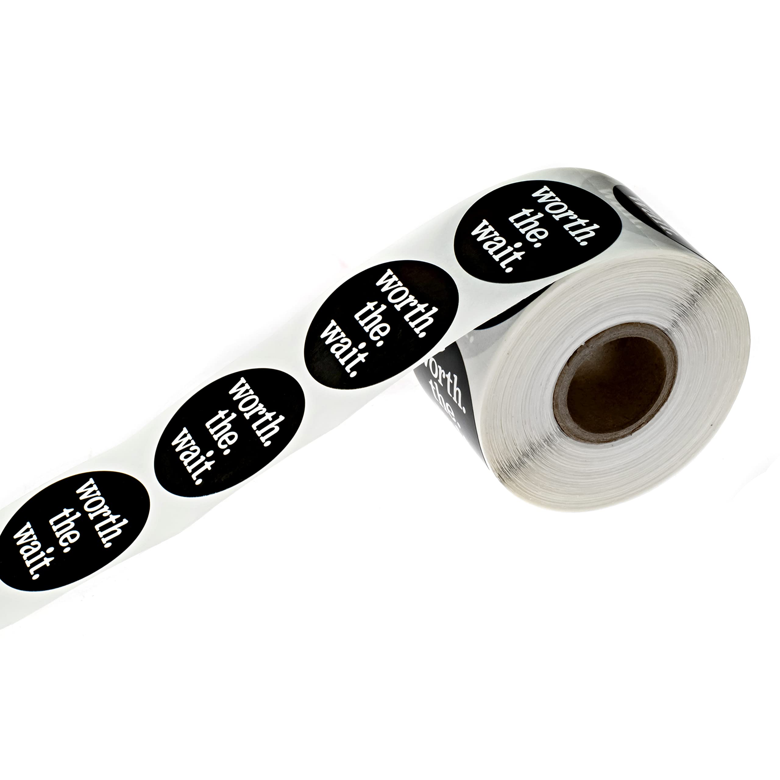 Worth The Wait Small Business Labels / 500 Round Small Business Appreciation Netural Stickers Roll / 1.5" Bold Black and White Decals/Made in The USA