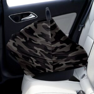 Baby Car Seat Stroller Covers Black and Grey Camouflage Nursing Cover Breastfeeding Scarf Soft Breathable Stretchy Coverage Carseat Canopy Cover for Boys and Girls Multi Use