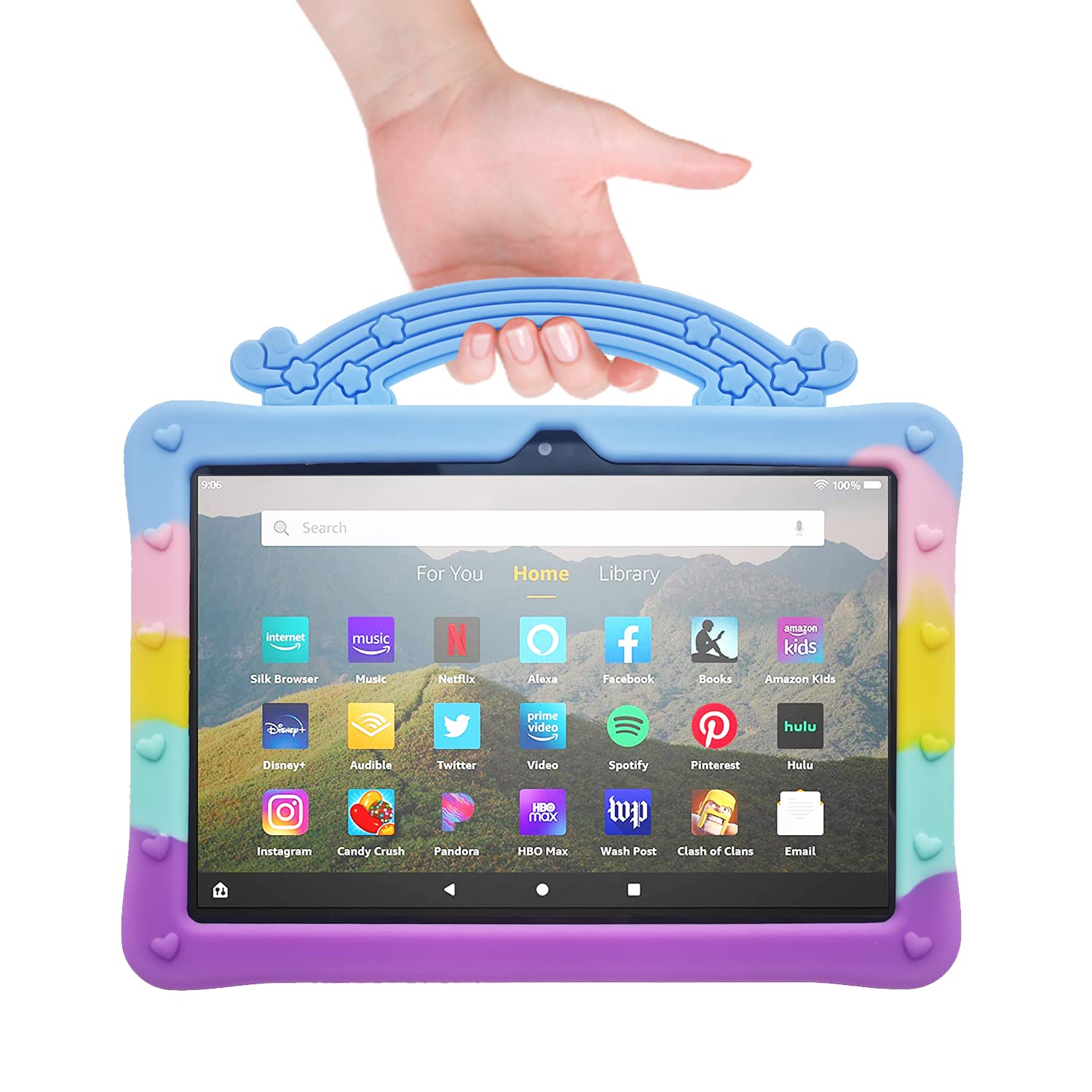 LUSTAM Pop it Case for All New Amazon Fire HD 8 and HD 8 Plus Tablet (8" 10 Generation, 2020 Release), Fidget Poppers Pop its Poppet Foldable Kickstand Silicone Handle Kids Friendly Protective Case