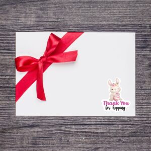 Thank You for Hopping 200 Piece Easter Bunny Stickers,Cute Business Envelopes Stickers for Handmade Goods/Small Business Packages,Easter Theme Small Shop Business Stickers for Envelopes Seals