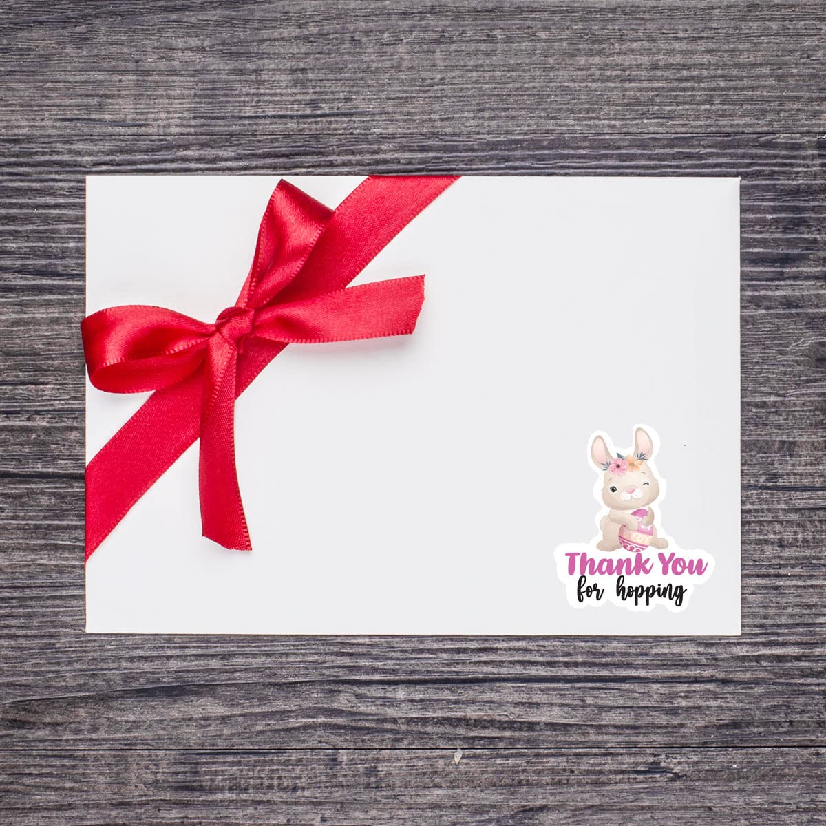 Thank You for Hopping 200 Piece Easter Bunny Stickers,Cute Business Envelopes Stickers for Handmade Goods/Small Business Packages,Easter Theme Small Shop Business Stickers for Envelopes Seals