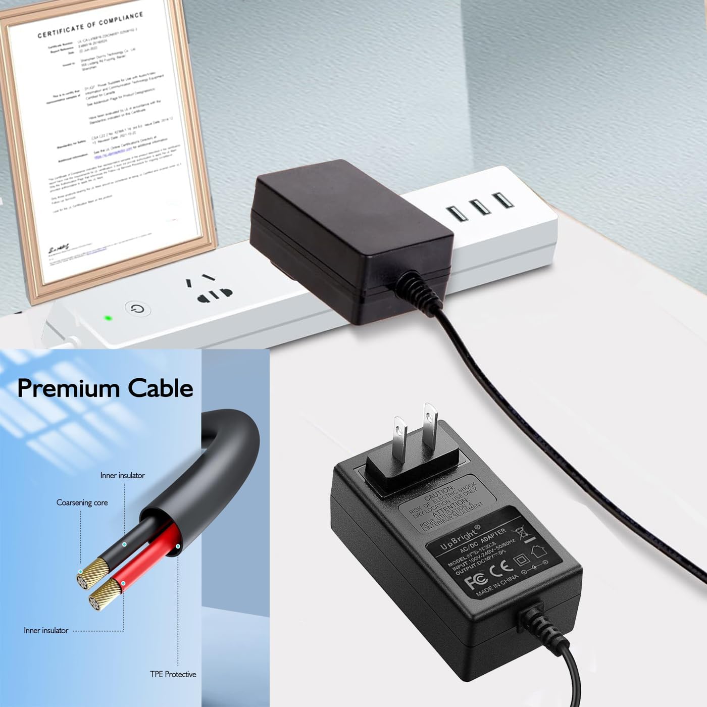 UpBright 24V 1.5A AC/DC Adapter Compatible with Geniani Huron G-1011-4LW G-1012-4LB G-HRN-4LB Ultrasonic Cool Mist Humidifier DZ36WGL-240150U 24VDC 1500mA Switching Power Supply Cord Battery Charger