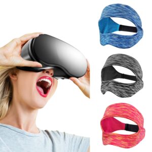 sayafan vr eye mask, adjustable breathable vr sweat band for meta/oculus quest 2/3/3s/pro, htc vive, ps, gear, vr workouts (3pcs)