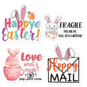 425 pcs easter bunny stickers 4 design,cute small business envelopes stickers for handmade goods/bags business packages,easter day theme small shop business stickers for envelopes seals - rabbit