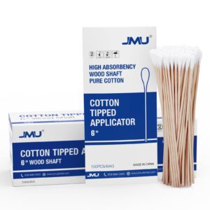 jmu medical cotton swabs 6 inch, 500pcs non-sterile cotton tipped applicators