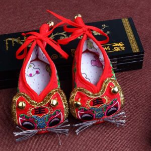 Coco Dolphin Baby Tiger Shoes 6 Month Infant Boy Girl Baby Gift Chinese New Year Asian Tang Traditional 100 Day Celebration Red