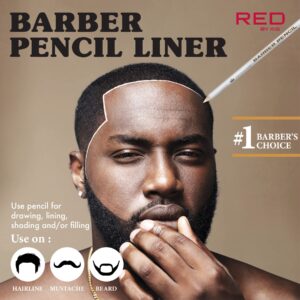 Red by Kiss 3PCS Barber Pencil with Built-in Sharpener Edge Hairline Razor Trace Pencils Beard Guide Beard and Hairline Outliner Pencils (White)