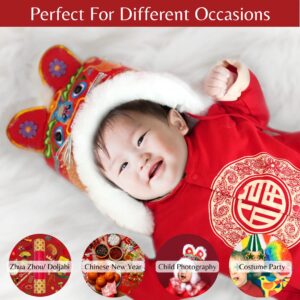 Coco Dolphin Baby Tiger Hat Chinese Asian Hat Infant Chinese New Year Chinese Traditional Toddler Cap Boy Girl Red