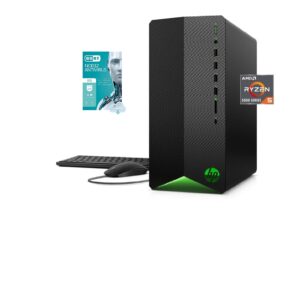 HP Pavilion Gaming Desktop PC - AMD 6-Core Ryzen 5 5600G Processor, AMD Radeon RX5500, 8GB RAM, 256GB PCIe NVMe SSD, Win 10 Home (Renewed)