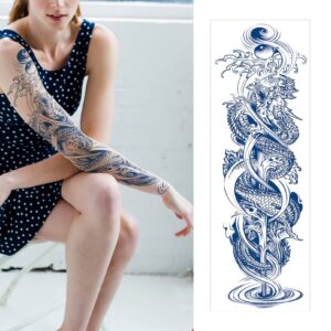 Aresvns Semi Permanent Sleeve tattoos for Men and women, Realistic Fake Tattoos Full Arm Waterproof & Long-Lasting 2 Weeks