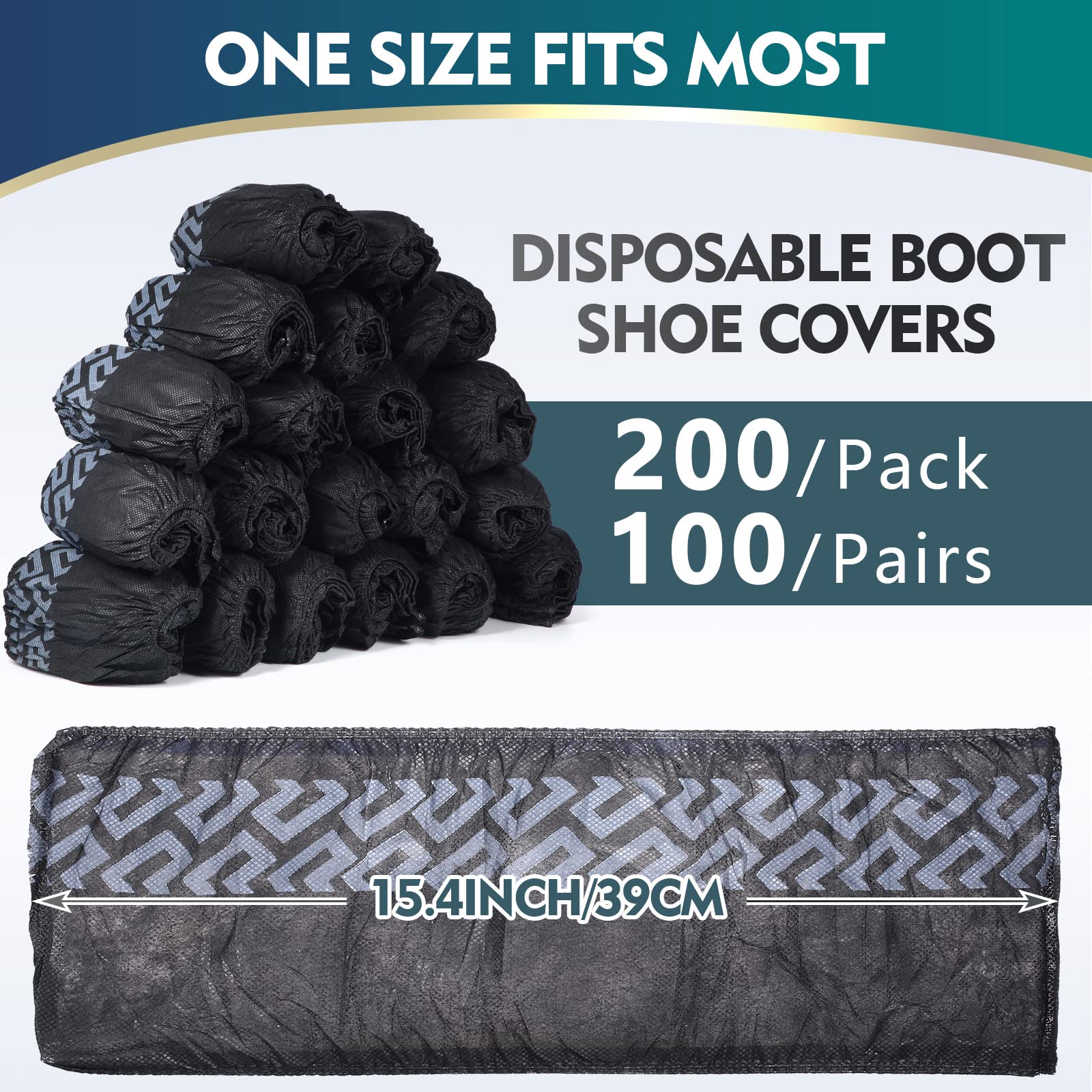 200 Pack Disposable Boot Shoe Covers Non Slip Disposable Shoe Covers Large Foot Booties for Shoe Covers for Indoors Contractors Floor and Carpet Protectors Shoe Coverings