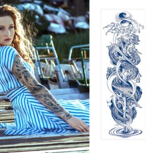 Aresvns Semi Permanent Sleeve tattoos for Men and women, Realistic Fake Tattoos Full Arm Waterproof & Long-Lasting 2 Weeks