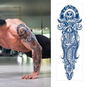 Aresvns Semi Permanent Sleeve tattoos for Men and women, Realistic Fake Tattoos Full Arm Waterproof & Long-Lasting 2 Weeks