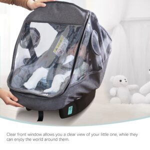 Universal Car Seat Rain Cover Infant Car Seat Weather Shield Waterproof Windproof Protection with Storage Bag