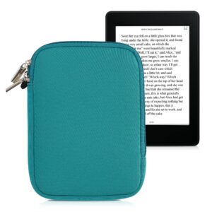 kwmobile neoprene e-reader pouch size 6" ereader - universal ebook sleeve case with zipper - petrol