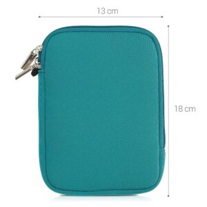 kwmobile Neoprene e-Reader Pouch Size 6" eReader - Universal eBook Sleeve Case with Zipper - Petrol