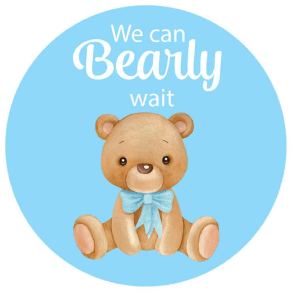 Thank You Stickers Teddy Bear Baby Shower Boy Favor Labels Set of 36 (2.5 Inch Round)