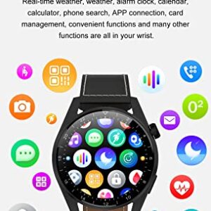 NW HANDA HK3 Pro Smart Watch for Men Women, Fitness Tracker Smartwatch with Heart Rate Blood Pressure Sleep Monitor Pedometer Bluetooth Call IP68 Waterproof Activity Tracker (Black+Brown)