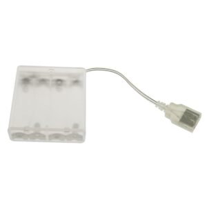 DGZZI Battery Case USB Female Socket 4 AA Clear Battery Box Holder with ON-Off Switch