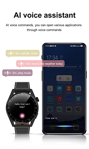 NW HANDA HK3 Pro Smart Watch for Men Women, Fitness Tracker Smartwatch with Heart Rate Blood Pressure Sleep Monitor Pedometer Bluetooth Call IP68 Waterproof Activity Tracker (Black+Brown)