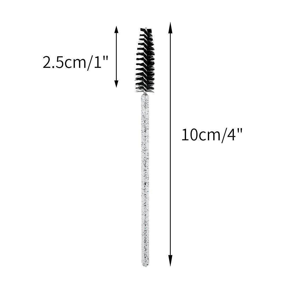 G2PLUS 500PCS Crystal Eyelash Mascara Brushes Wands Applicator Makeup Kits Mascara Wands Lash Spoolies for Eyelash Extensions and Eyebrow Brush (Black)