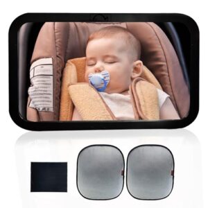 moyu home baby car mirror,safety back car seat mirror for rear facing infant child with wide crystal clear view,shatterproof, crash tested and certified