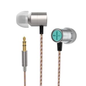 kinboofi astrotec vesna in ear monitor earphone,lcp diaphragm earbuds earphones with physical noise cancellation in ear headphone, for entry-level audiophine iems (with mic, silver)